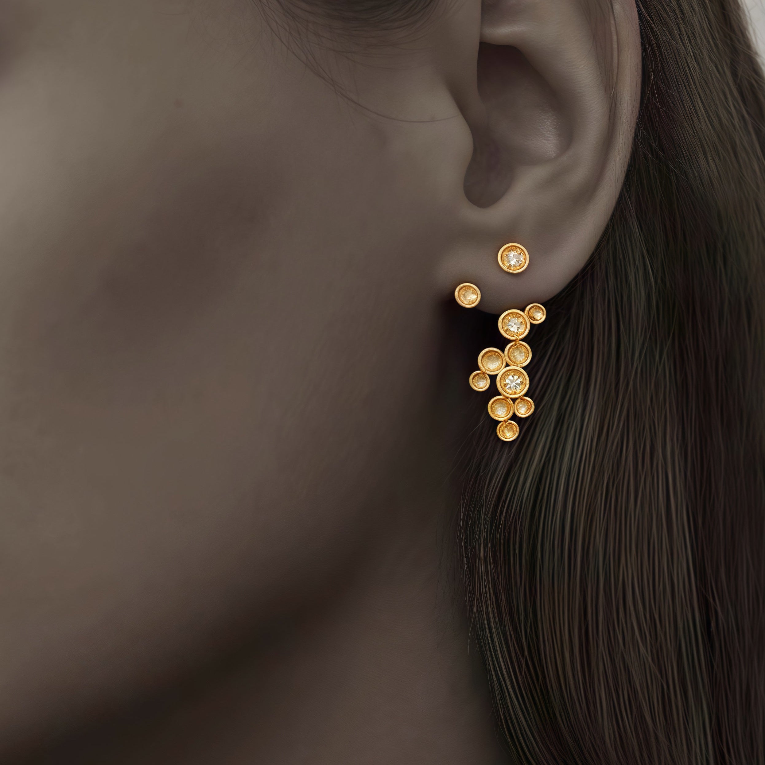 Cluster Drop Earrings (2-in-1 Style) – ZØY® Jewelry